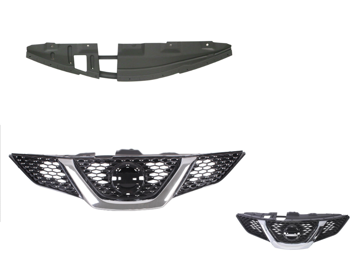 Nissan Qashqai J11 Series 1 06/2014-08/2017 Front Grille Black/Chrome ...