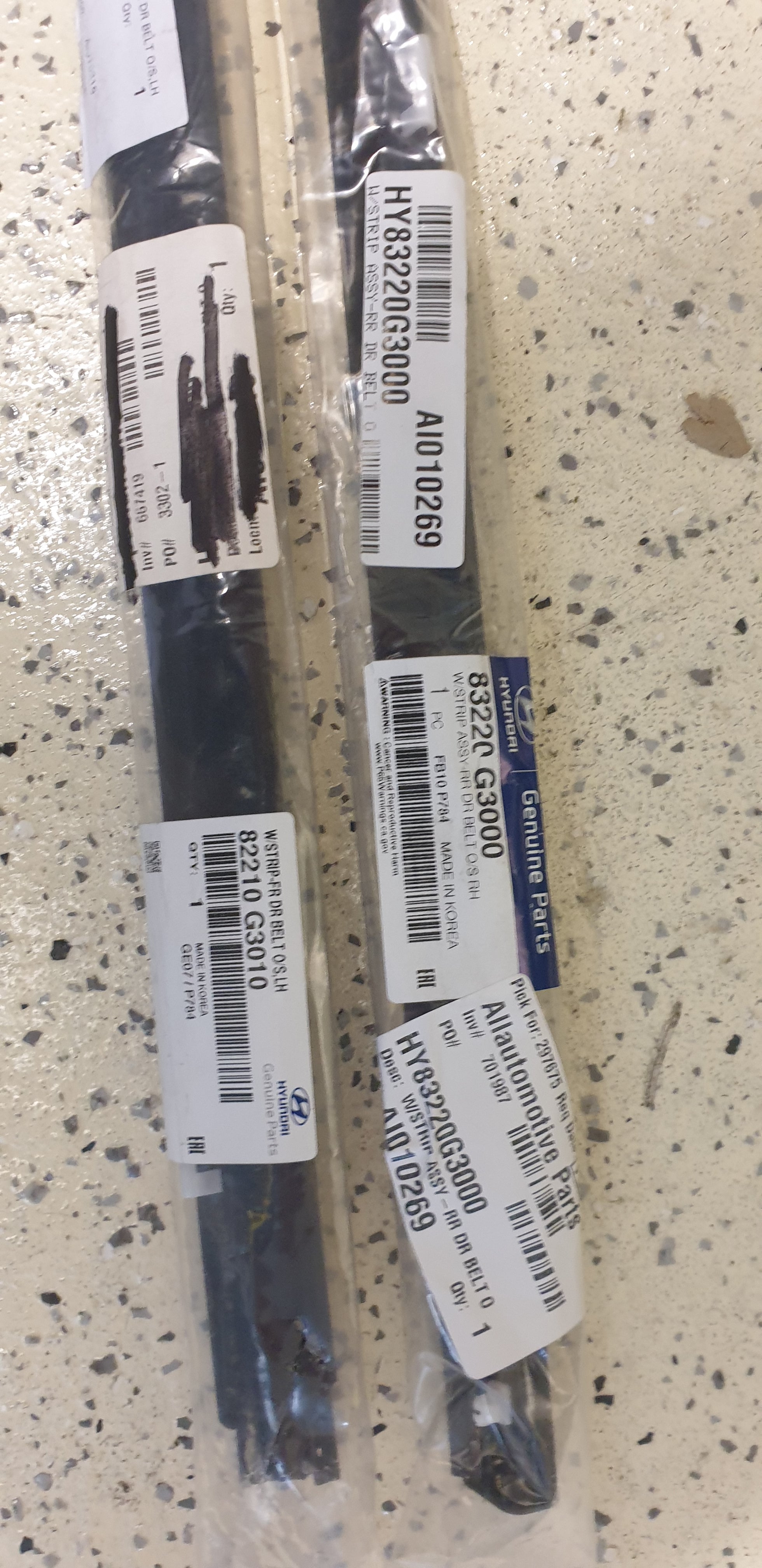 Hyundai i30 GD 2012- onwards Window Weather Strip Rear Left Hand Side ...